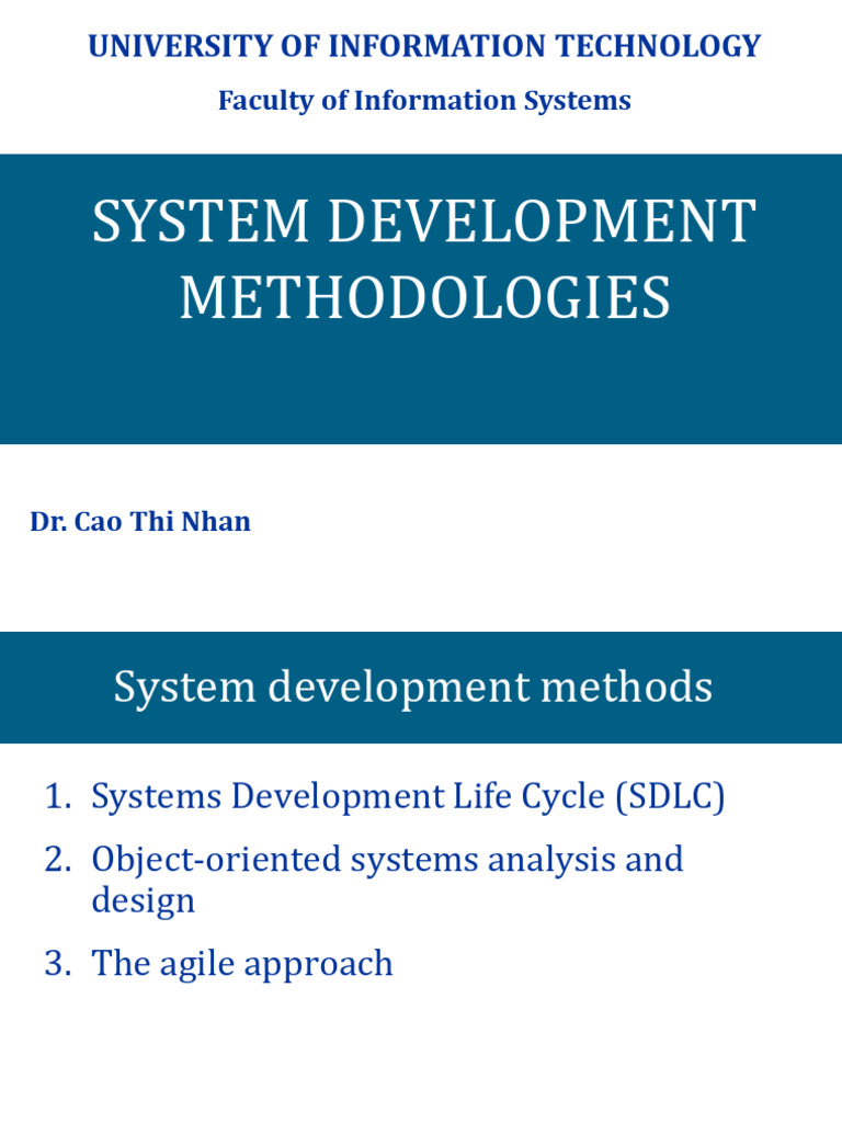 System Analysis and Design Methodologies | PDF | Agile Software Development | Software ...