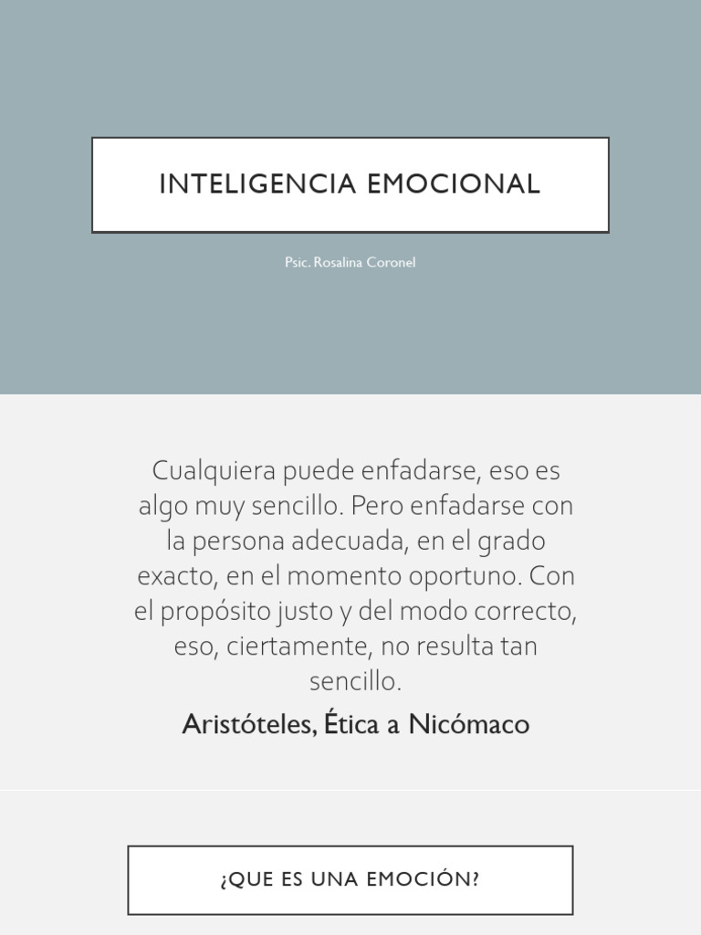 Inteligencia emocional | PDF | Las emociones | Inteligencia emocional