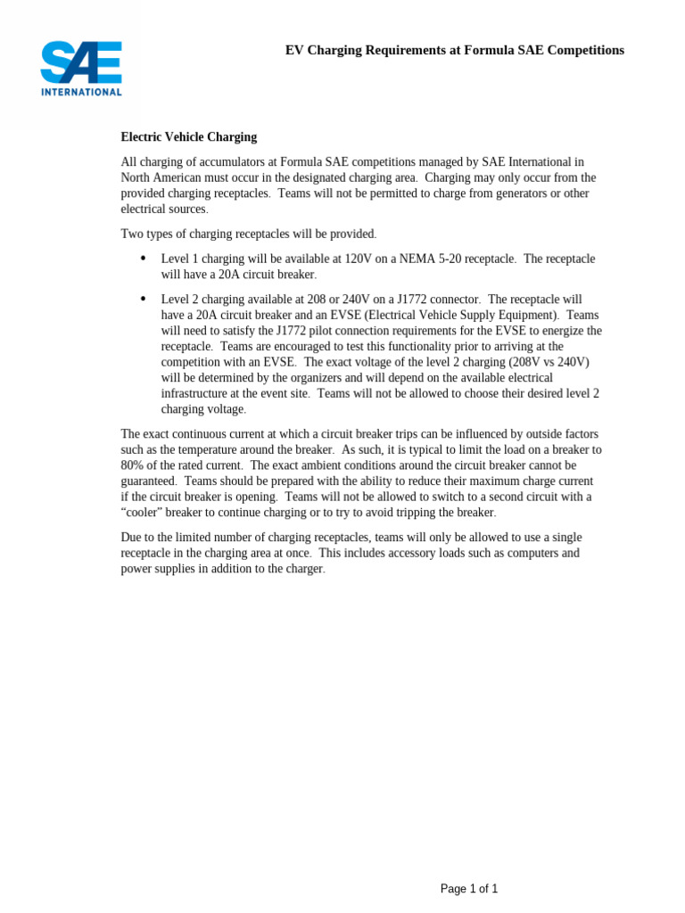 EV Charging Requirements | PDF