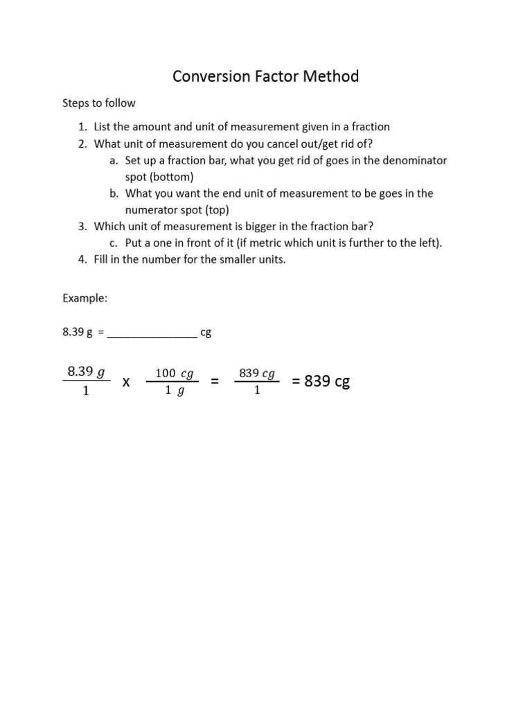 Conversion Factor Notes | PDF