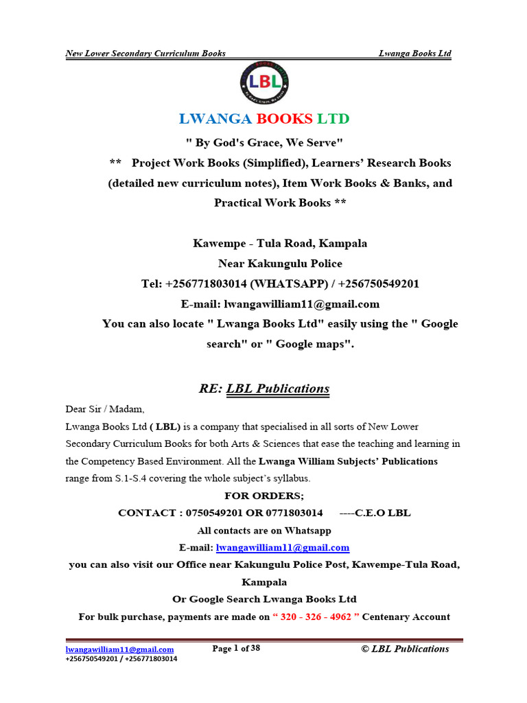 s1-s4 Nlsc Books ( Lbl) | PDF | Science | Learning