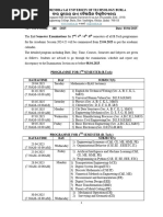 B.E. (2019 Pattern) Insem Exam Timetable For Mar-2025 - Final | PDF | Engineering | Artificial ...