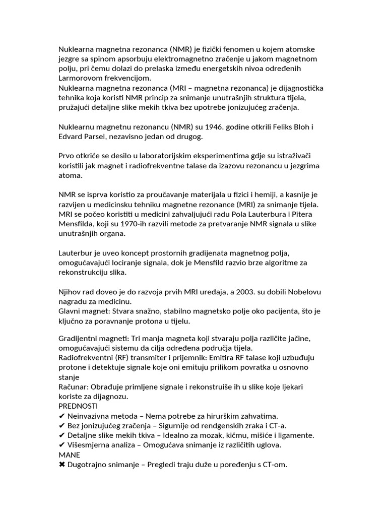 Nuklearna Magnetna Rezonanca | PDF