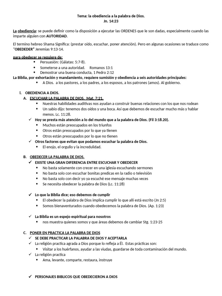 sermon la obediencia | PDF | Biblia | Creencia religiosa y doctrina