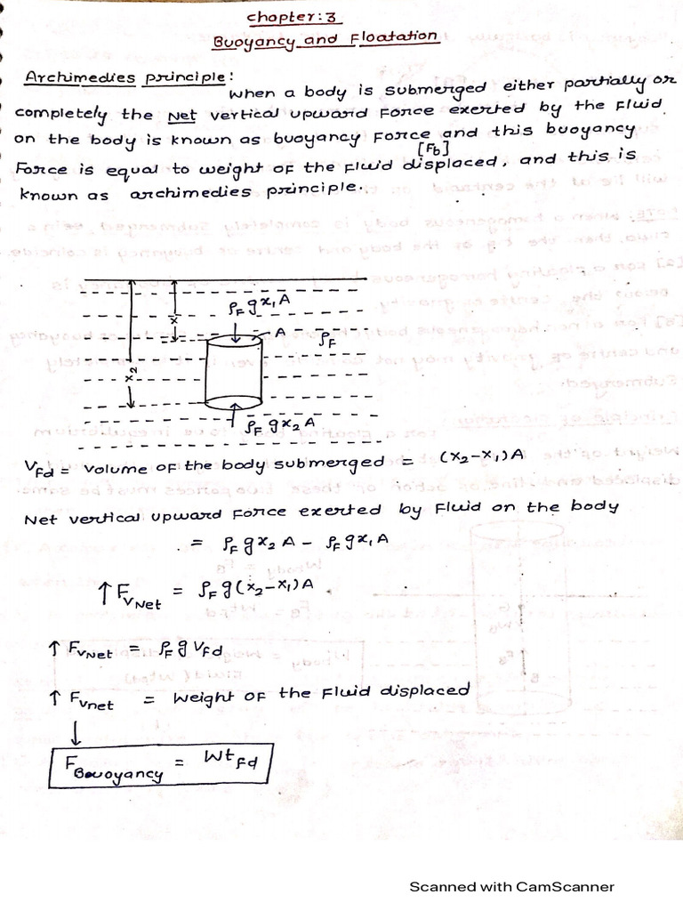 ch 3 fluid mechanics Buoyancy | PDF
