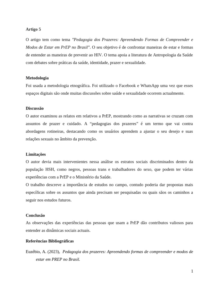 Análise Crítica Do Artigo 5 | PDF