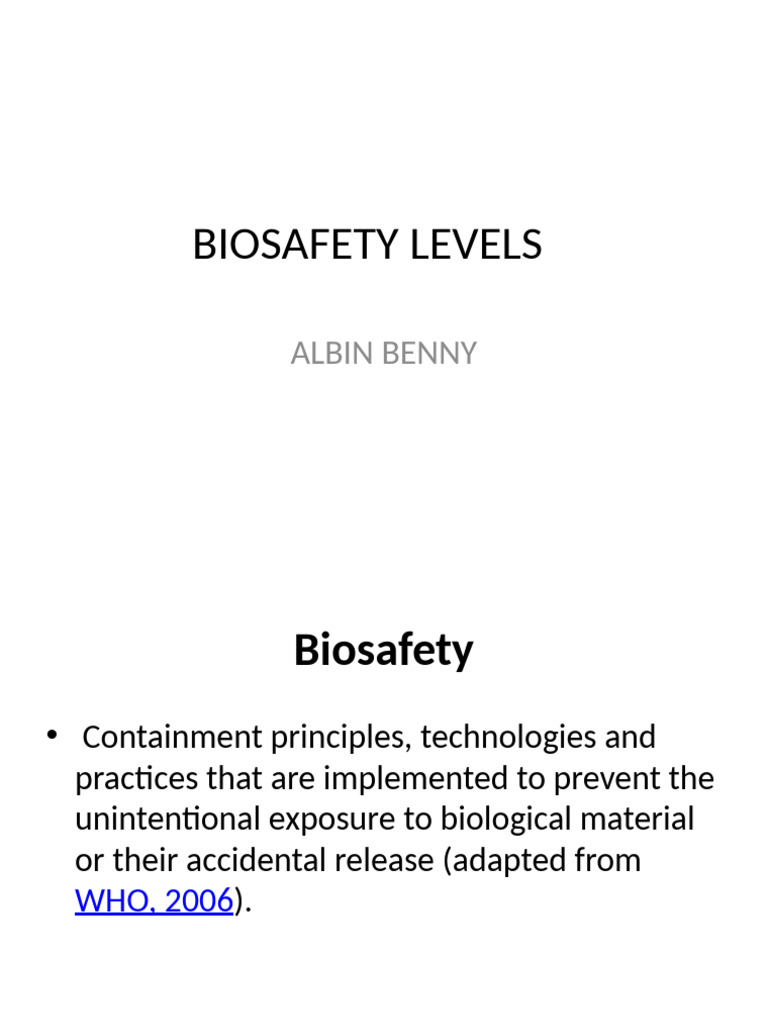 Biosafety_levels | PDF | Health Sciences | Safety