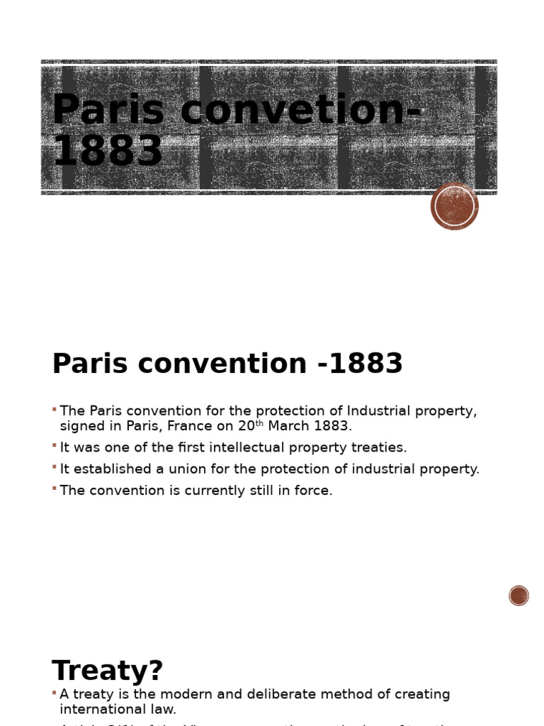 Paris Convention for Industrial Property 1883 | PDF | Priority Right ...