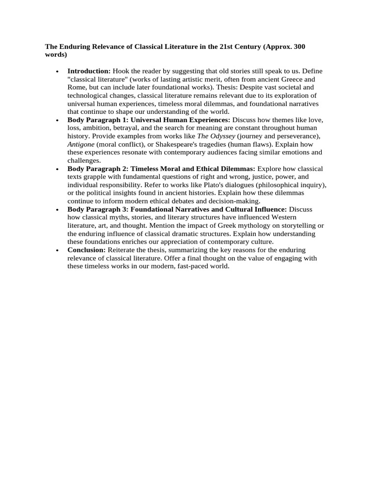 Relevance of Classical Literature Today | PDF