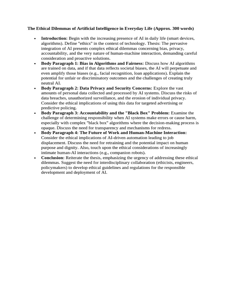 The Ethical Dilemmas of Artificial Intelligence in Everyday Life | PDF