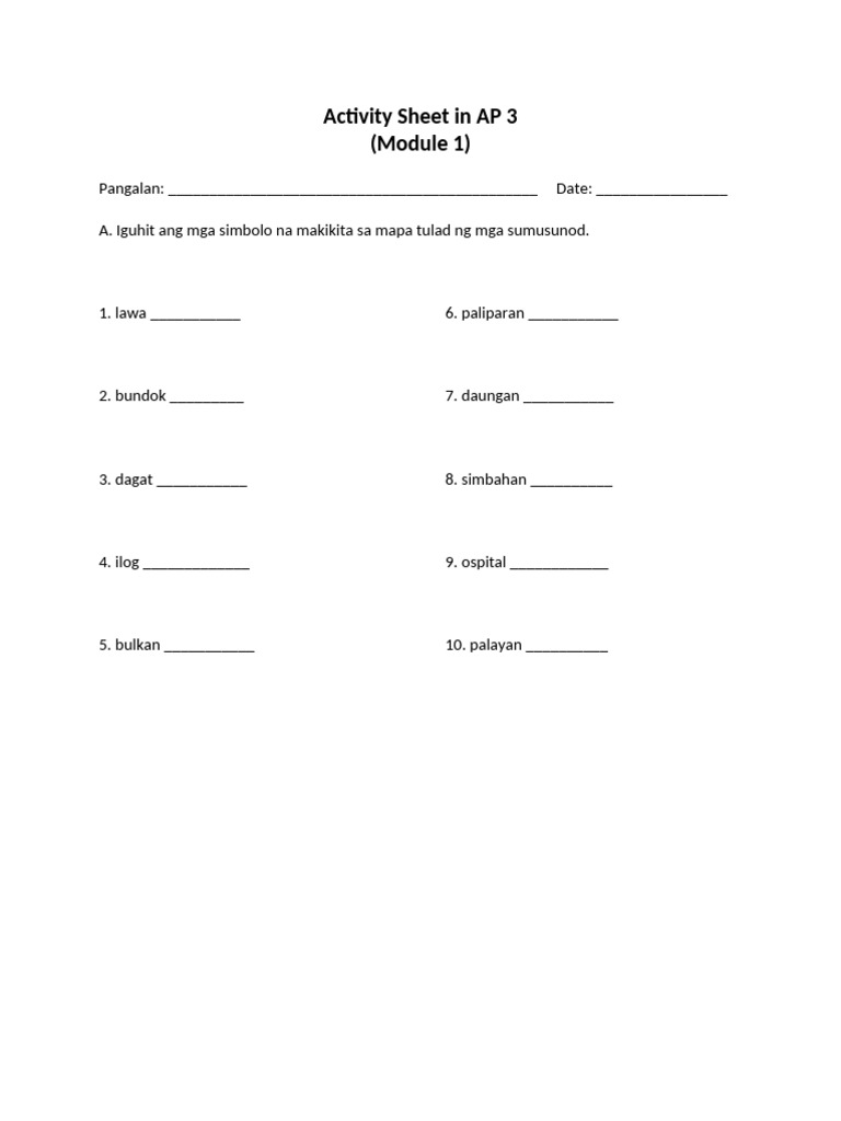 Activity Sheet in AP 3 | PDF