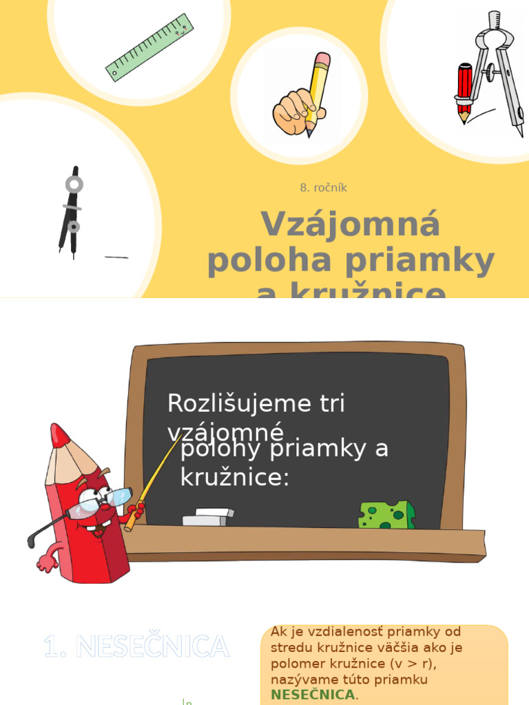 Vzájomná Poloha Priamky A Kružnice | PDF