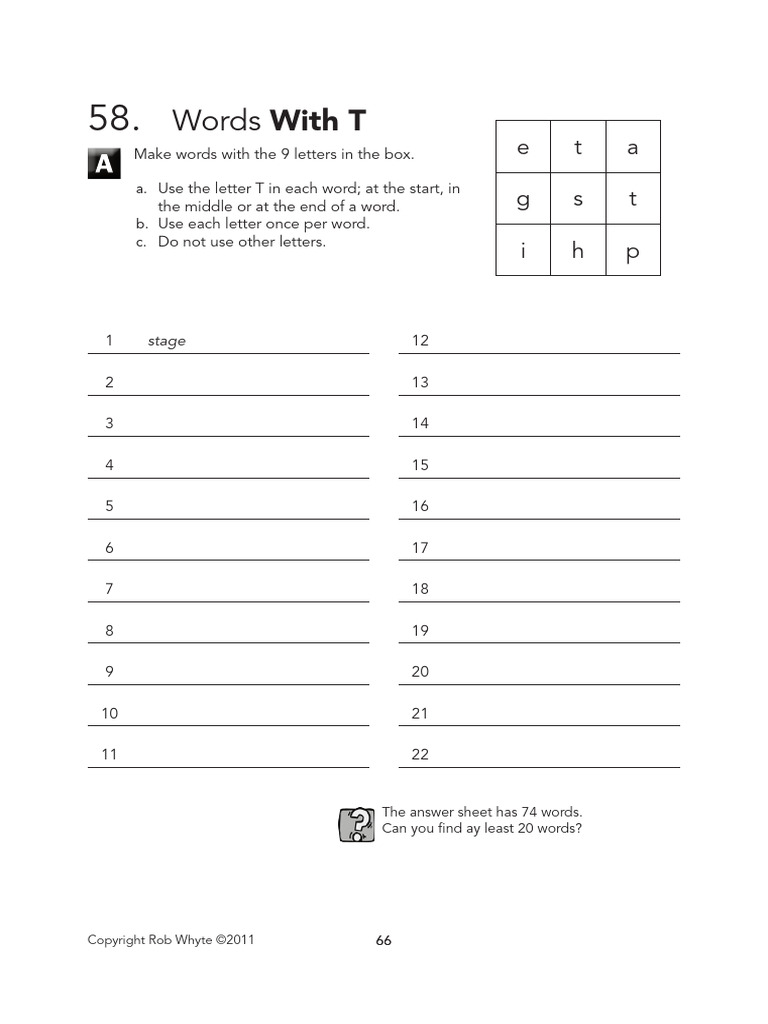 Vocabulary - Letter Box Grid | PDF