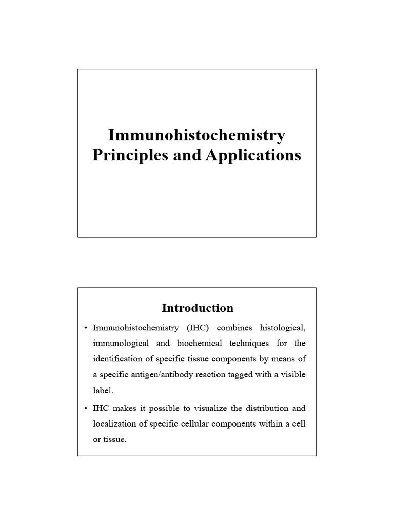 IHC Introduction and Applications | PDF | Immunohistochemistry | Immunology