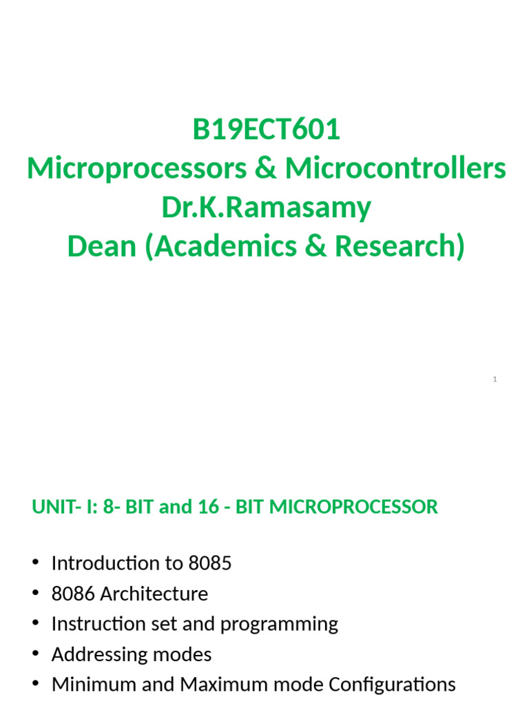 8085 & 8086 Microprocessor Overview | PDF | Central Processing Unit ...