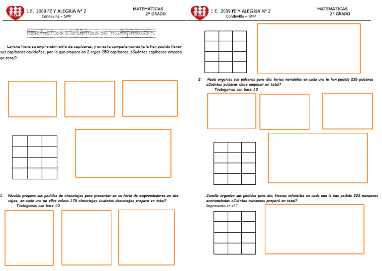 Problemas de multiplicación para 2° grado | PDF