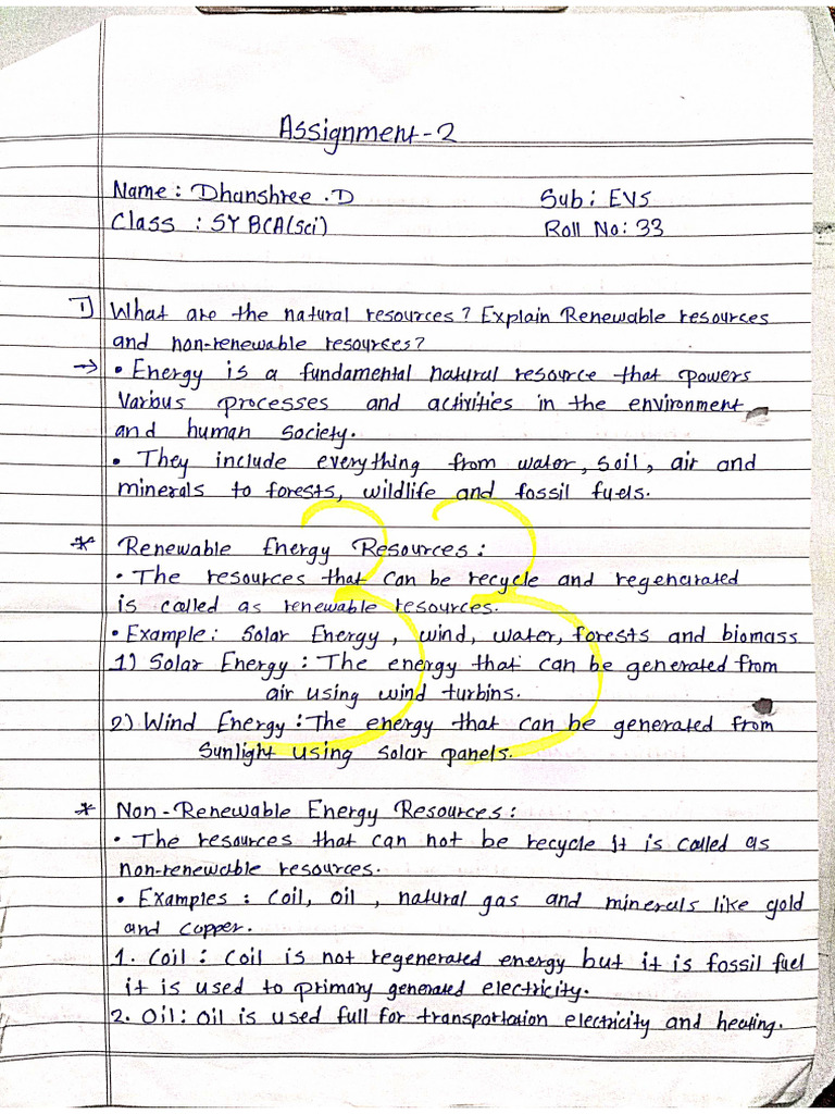 SYBCA(Sci) EVS Assign 2 | PDF