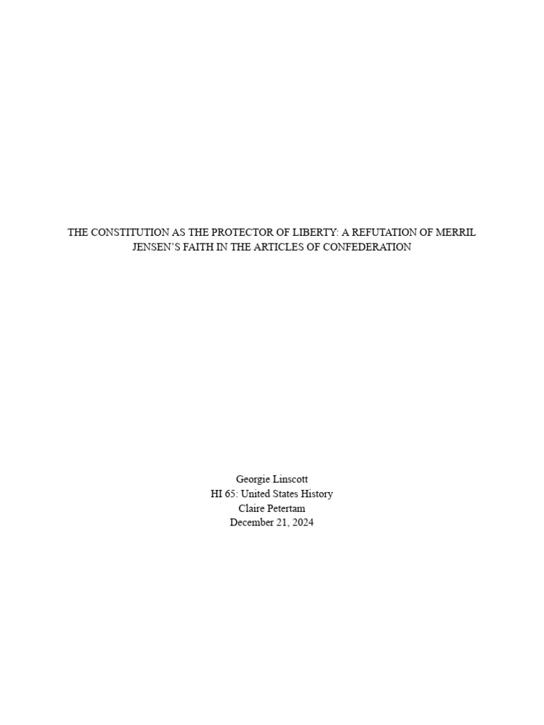 The Constitution As The Protector of Liberty: A Refutation of Merril ...