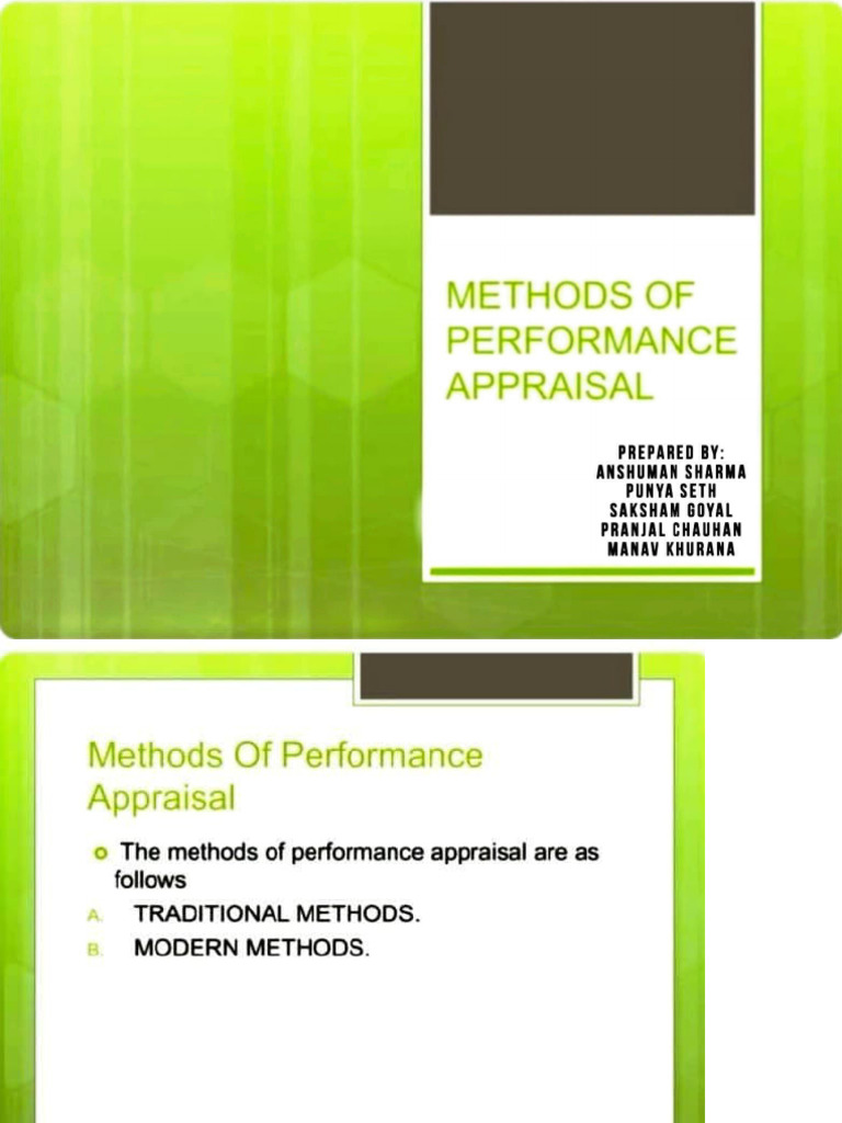 Presentation Appraisal Methods | PDF