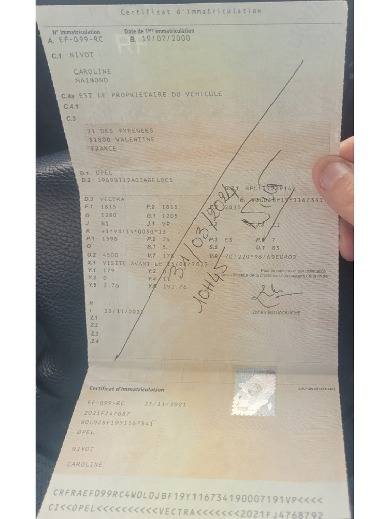 Carte Grise Opel | PDF