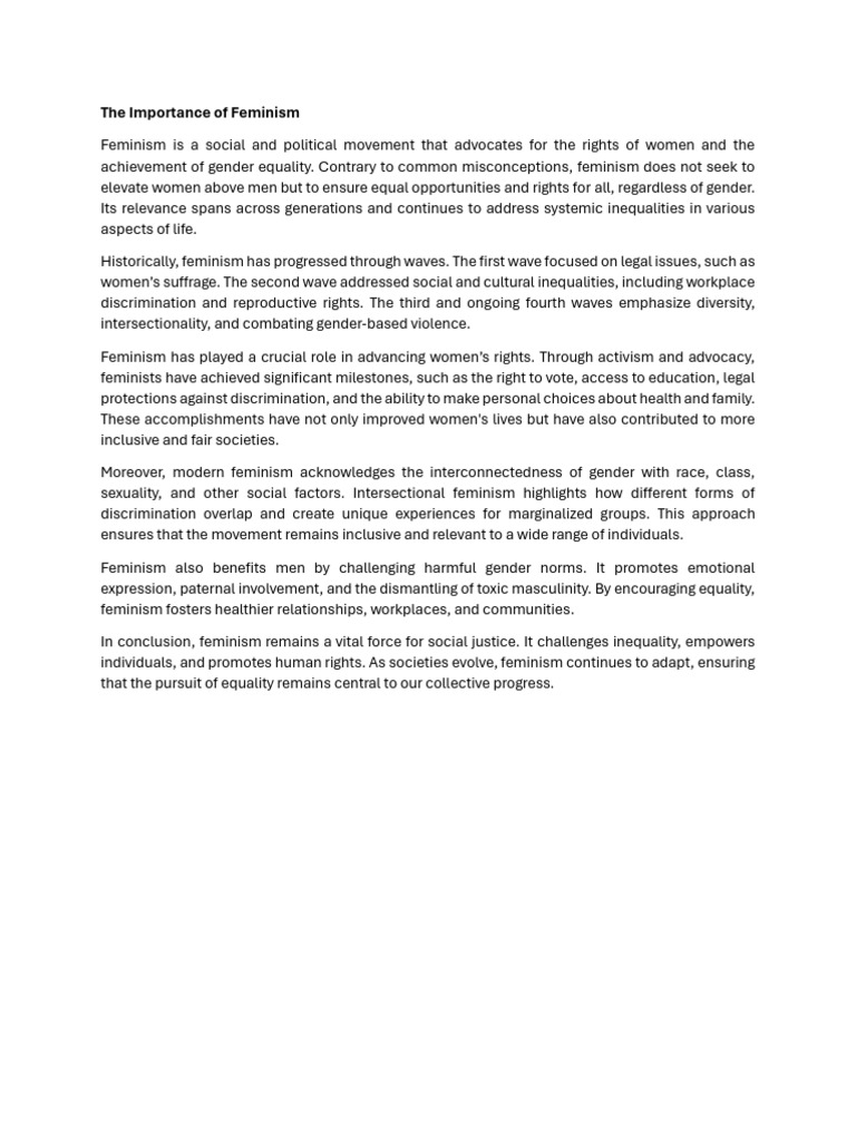Understanding Feminism and Its Impact | PDF