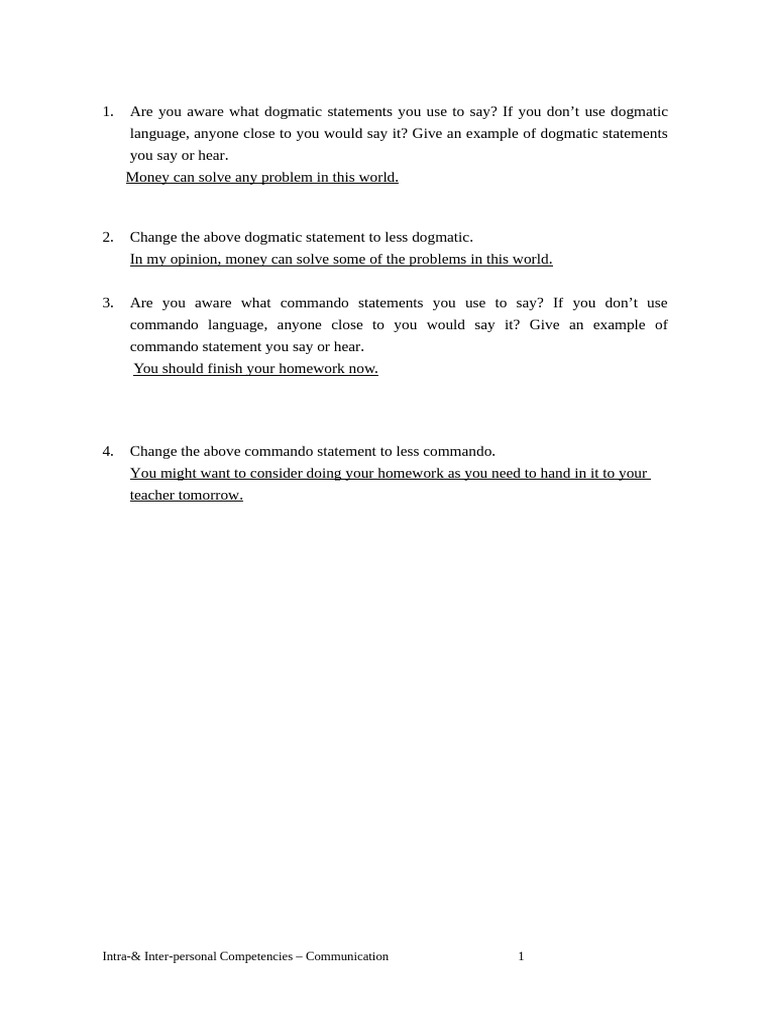 IIC Worksheet 6 | PDF