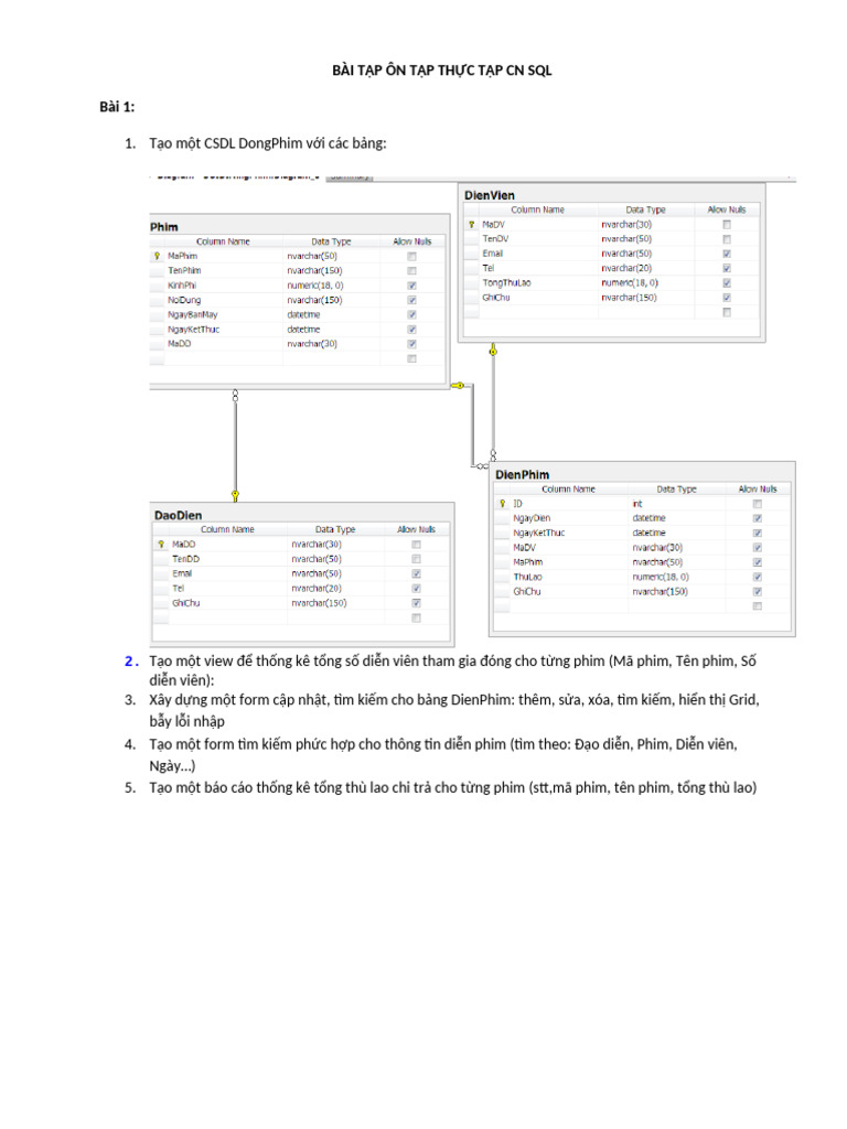 Baitapontap Thuctapsql | PDF