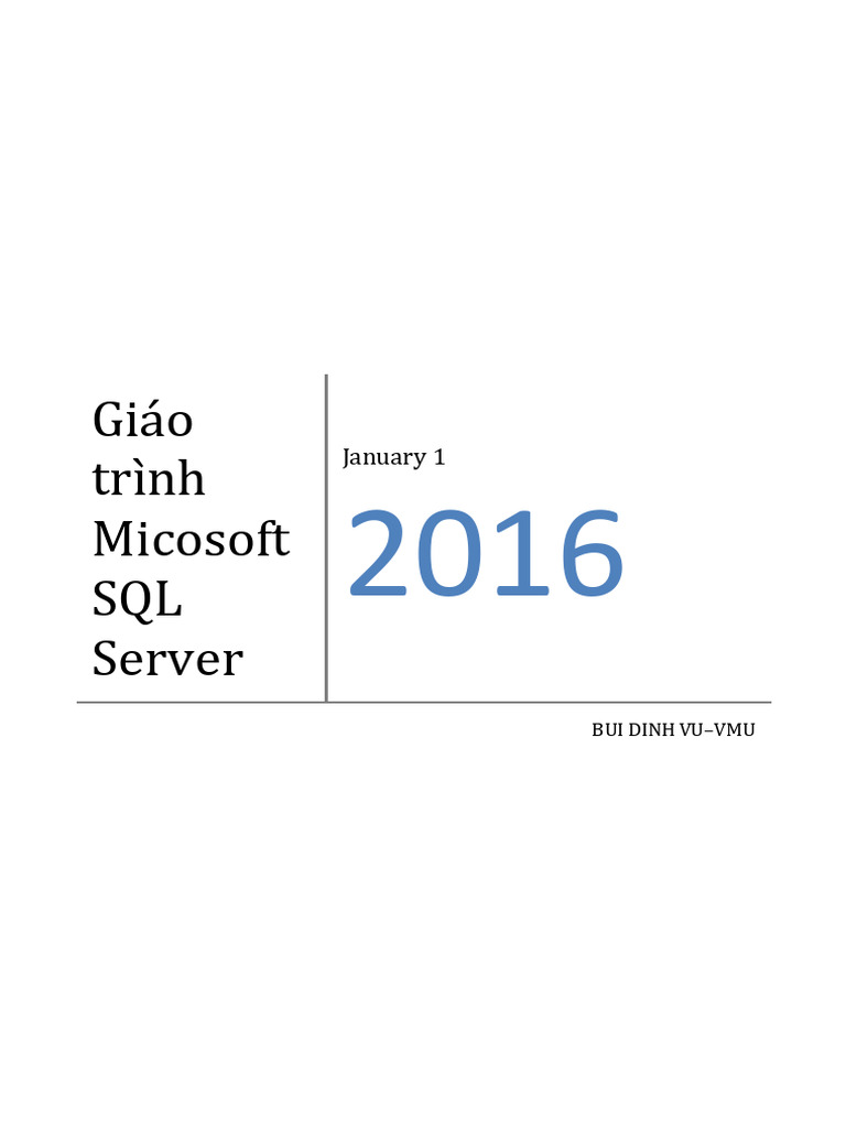 Giao Trinh SQL Server | PDF