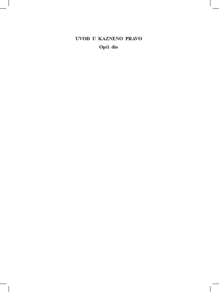 Uvod U Kazneno Pravo | PDF