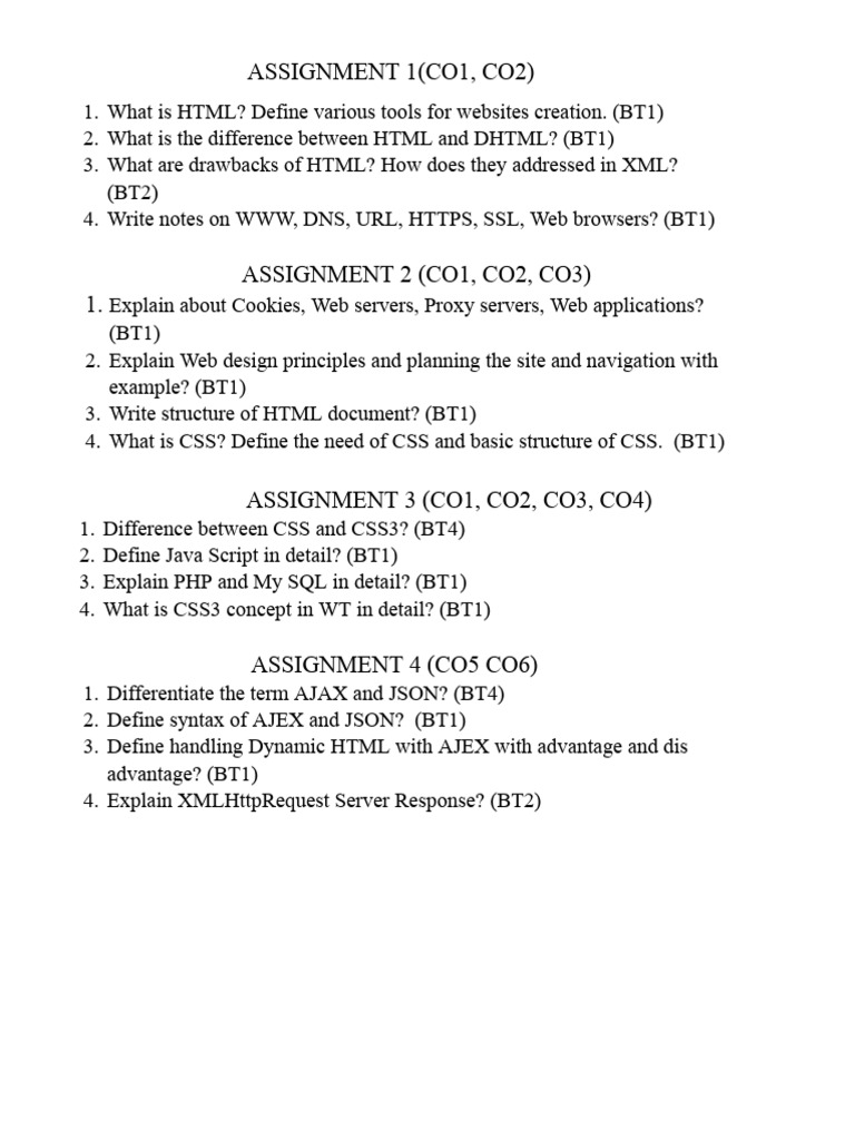 WT Assignment | PDF