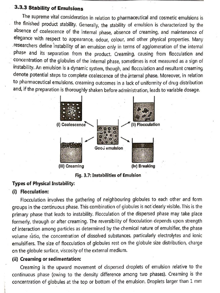 P Phy II - Stability of Emulsions NR | PDF | Emulsion | Colloid