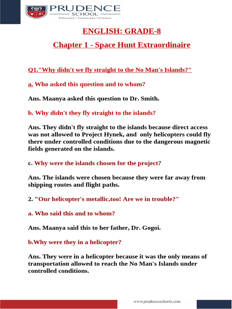 Space Hunt Extraordinaire: Chapter 1 Summary | PDF