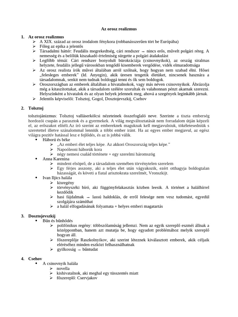 Az Orosz Realizmus | PDF