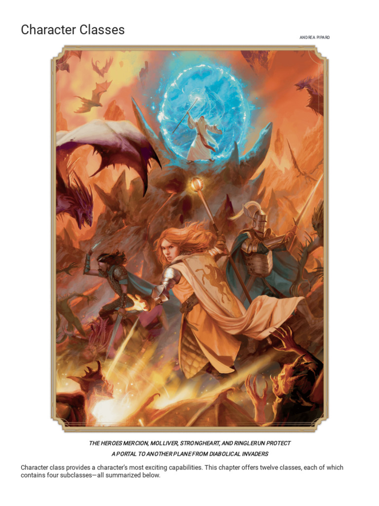 Character Classes - Player's Handbook - Dungeons & Dragons - Sources ...