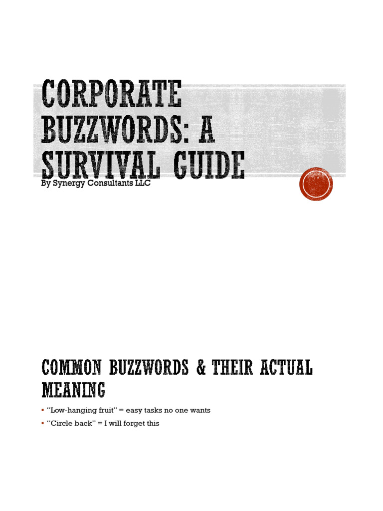 Corporate Buzzwords Explained | PDF
