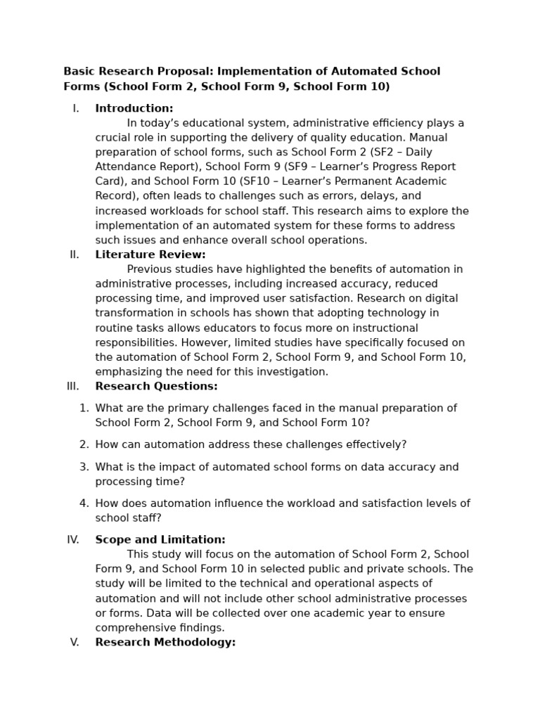 Basic Research Proposal | PDF | Data | Automation