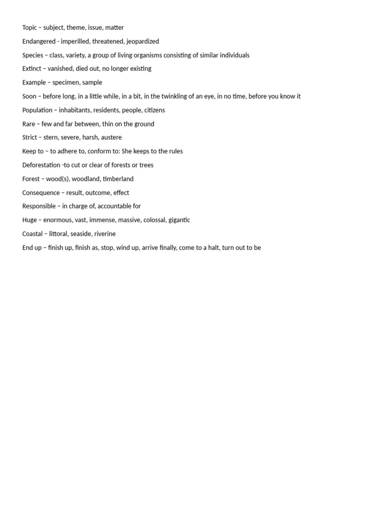 Sinonimi Angliski | PDF