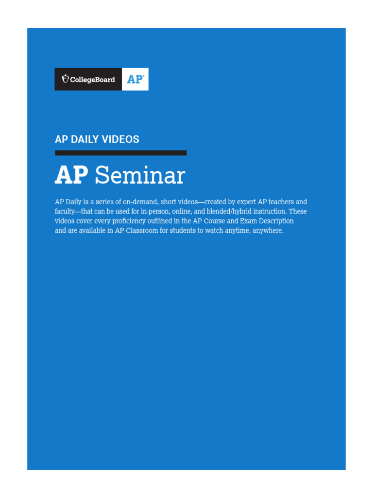Available Ap Daily Videos Ap Seminar | PDF | Argument | Reason