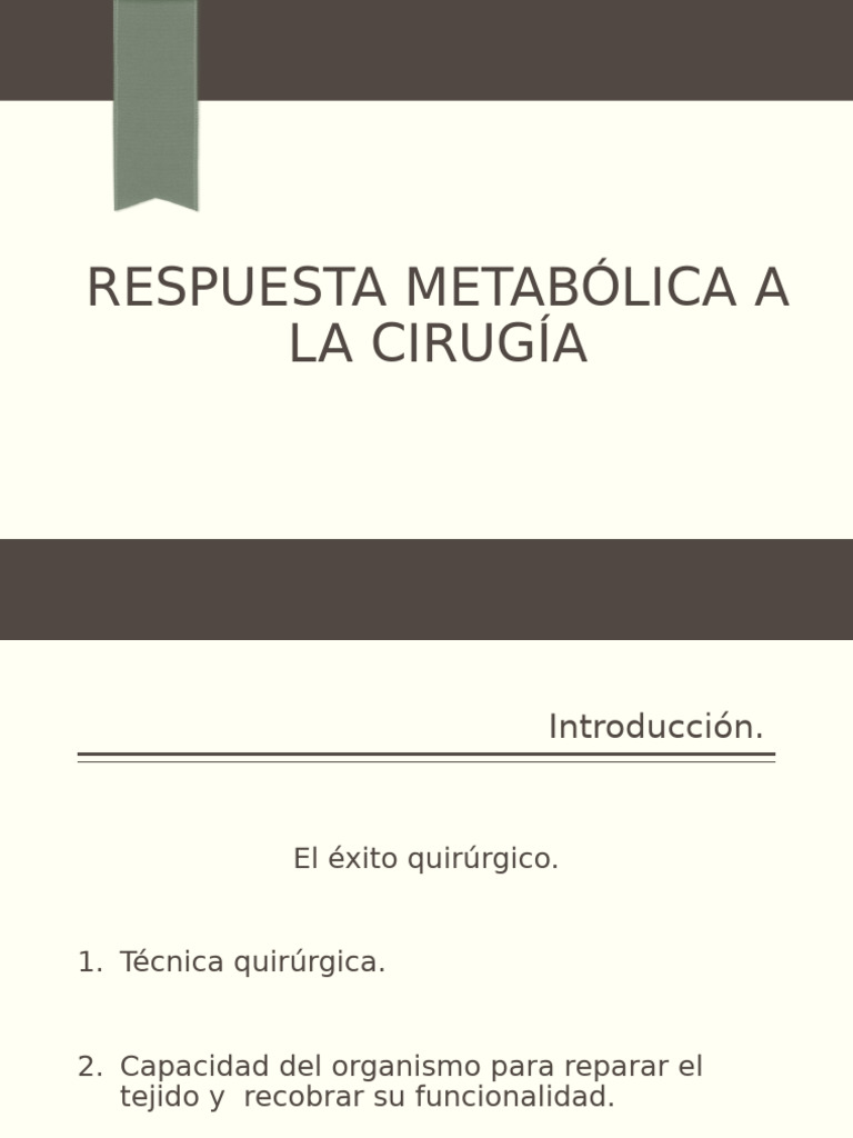 Respuesta Metabólica a la Cirugía (1) | PDF | Metabolismo | Sistema endocrino