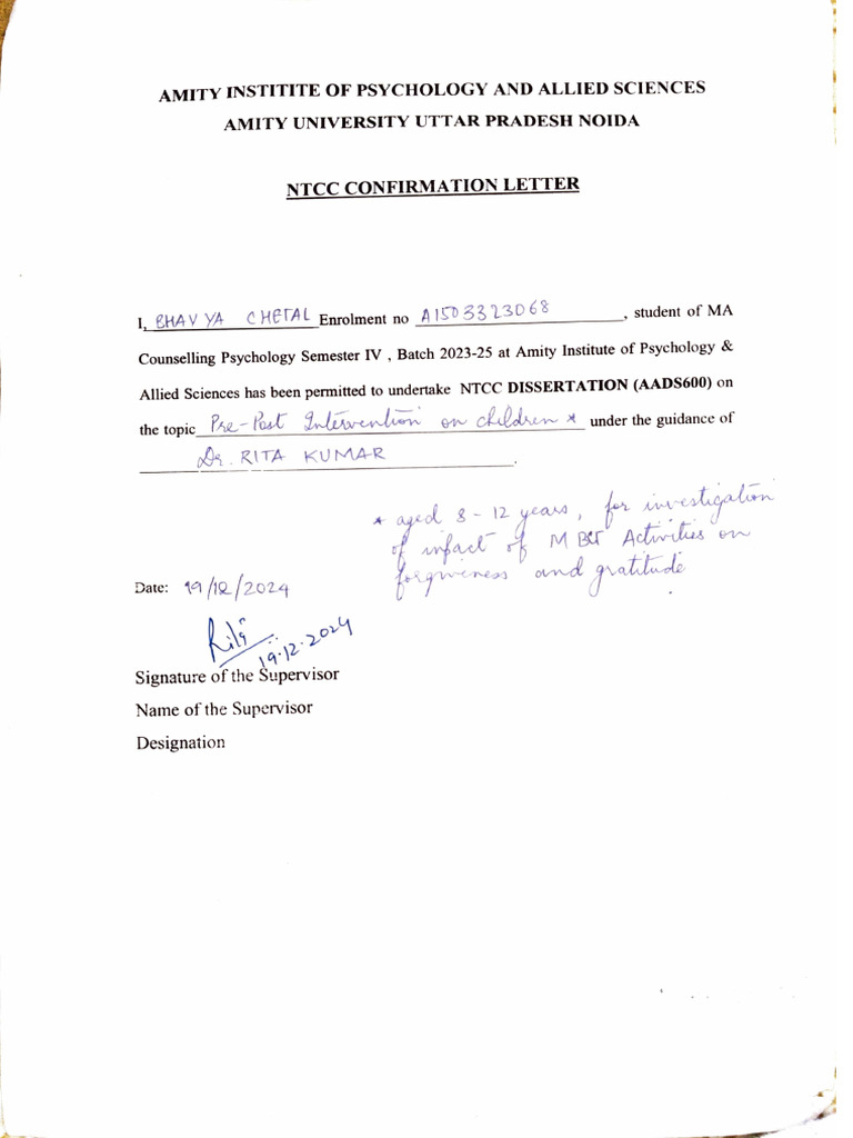 Dissertation Offer Letter | PDF