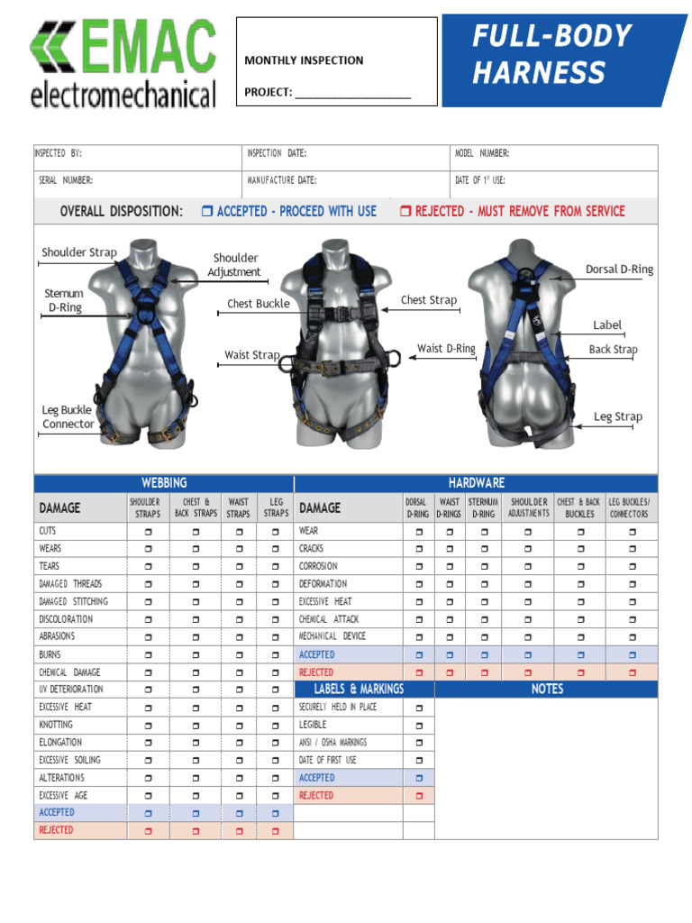 Full-Body-Harness-Inspection-Checklist | PDF