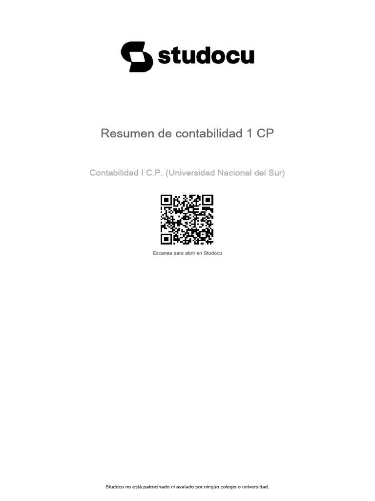 Resumen de Contabilidad 1 CP | PDF | Contabilidad | Compartir (Finanzas)