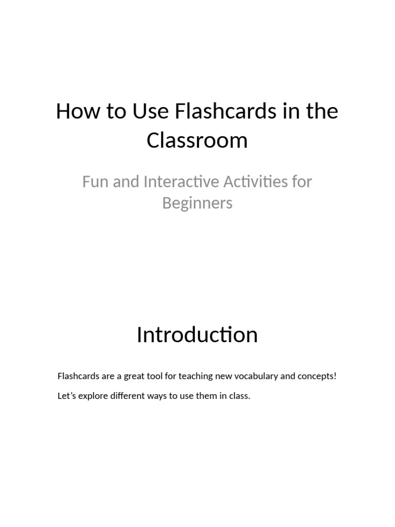 Flashcards Complete Presentation | PDF