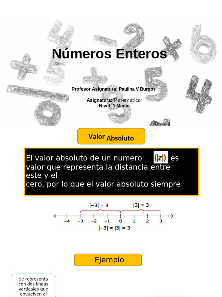 Números-Enteros 1 Medio Clase 1 | PDF