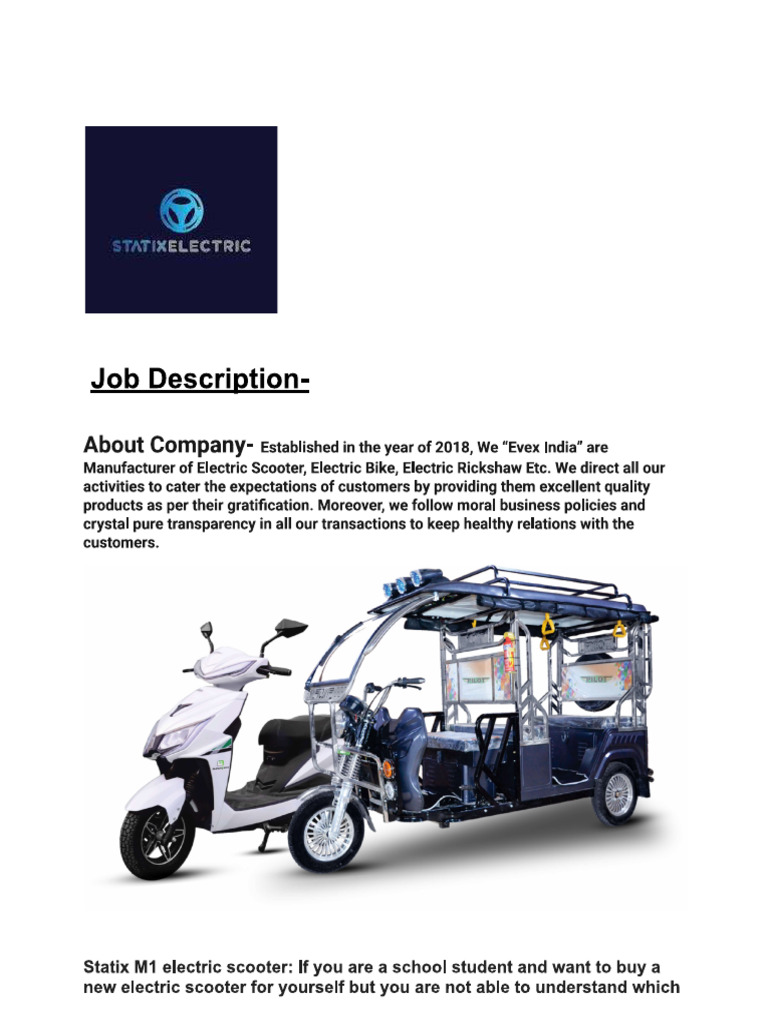 JD of Statix Electric-1 | PDF