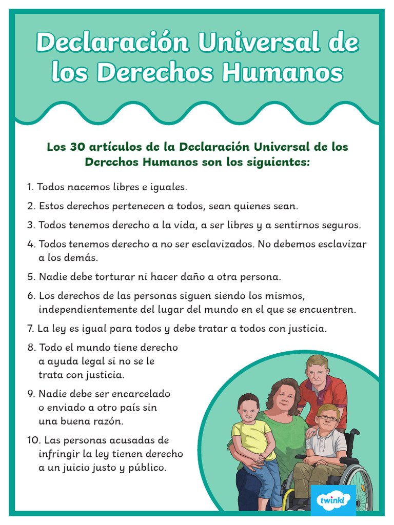 Poster Declaracion Universal De Los Derechos Humanos | PDF | Derechos humanos | Justicia