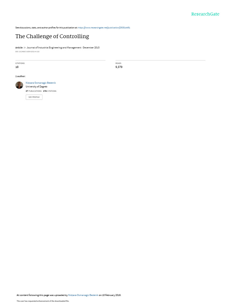 The Challenge of Controlling | PDF | Decision Making | Rationality