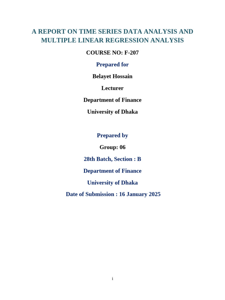 Time Series & Regression Analysis Report | PDF | Seasonality ...
