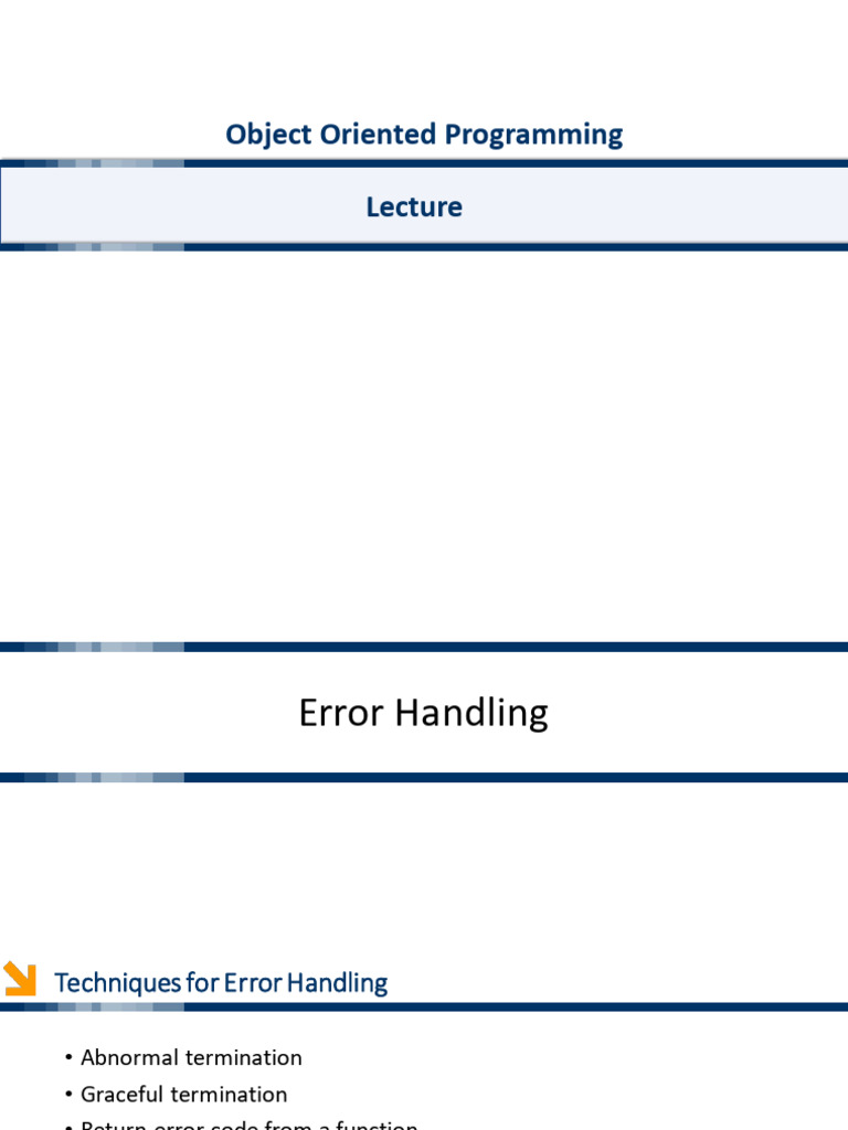 OOP Lecture Error Handling | PDF | Systems Architecture | Control Flow
