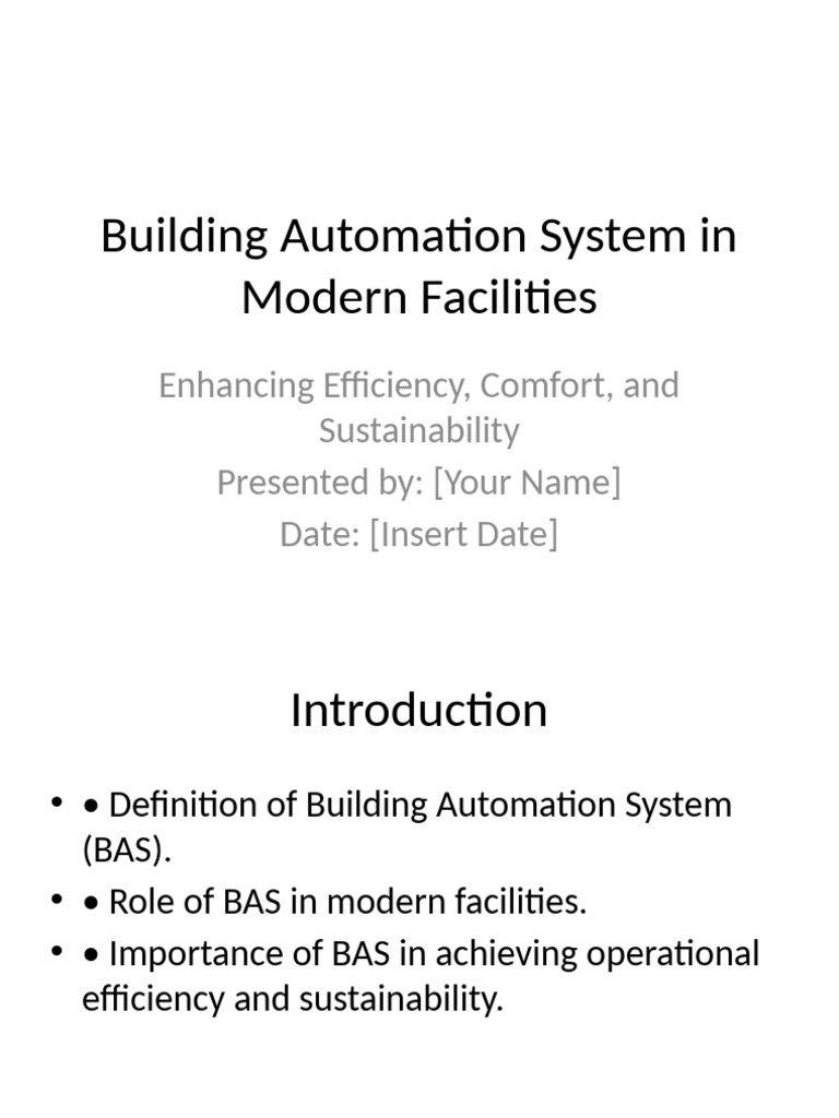 Building Automation System Presentation | PDF | Building Automation | Automation